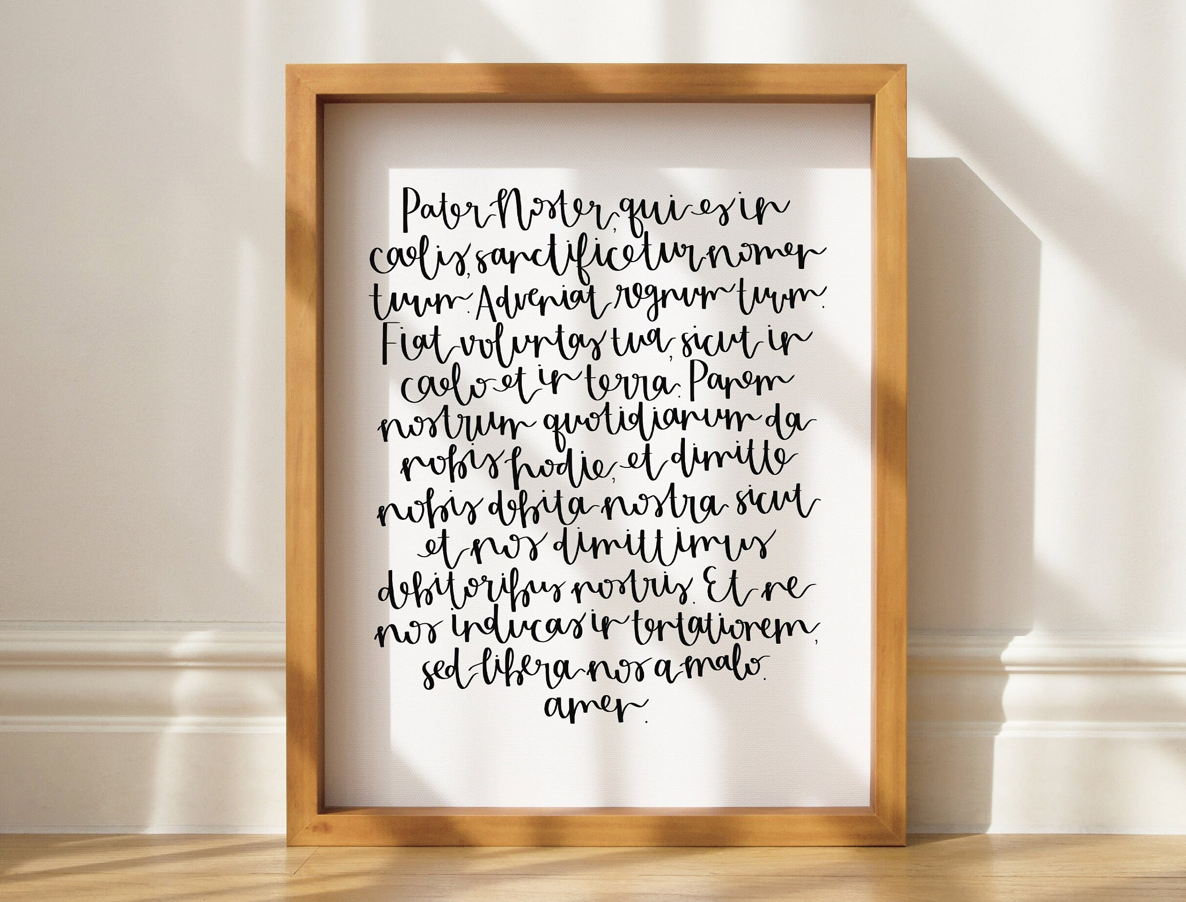 Pater Noster Prayer Print Digital Download Our Father, the Lord's ...