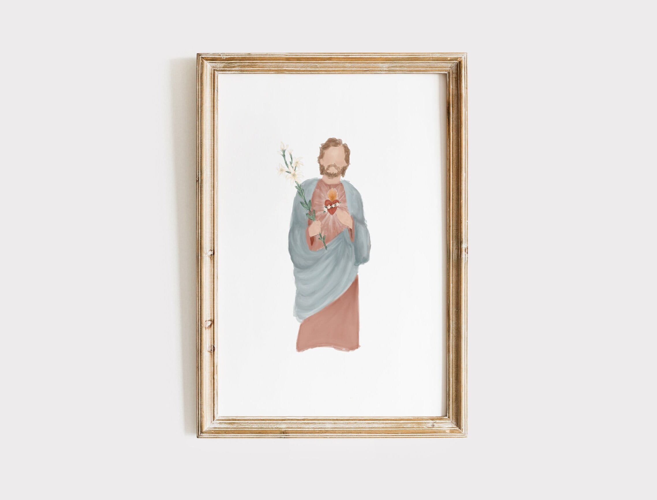Chaste Heart of St. Joseph Print Digital Download St. Joseph Art ...