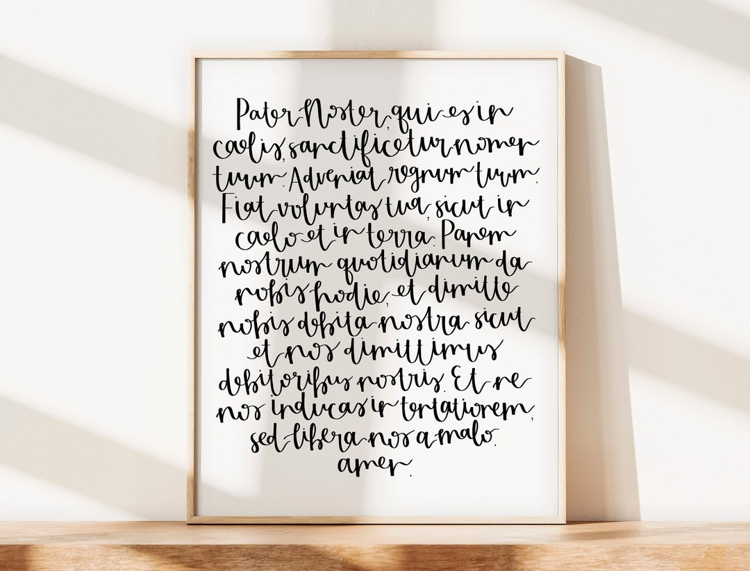 Pater Noster Prayer Print Digital Download | Our Father, the Lord's ...