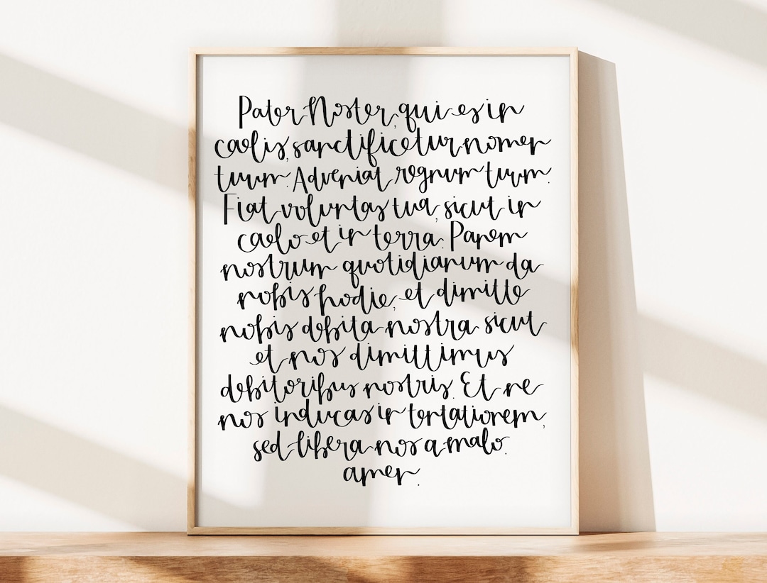 Pater Noster Prayer Print Digital Download Our Father, the Lord's ...