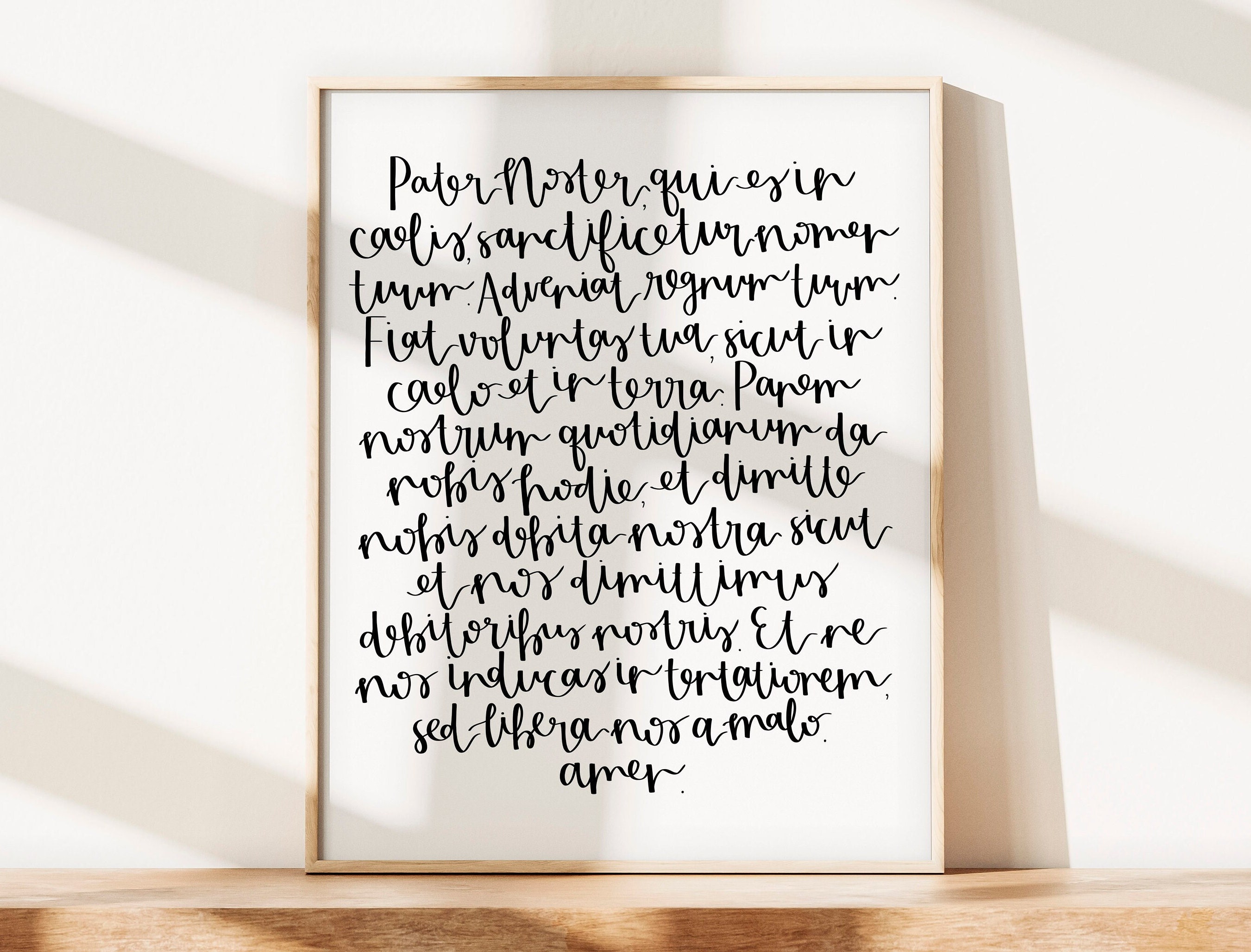 Pater Noster Prayer Print Digital Download Our Father, the Lord's ...