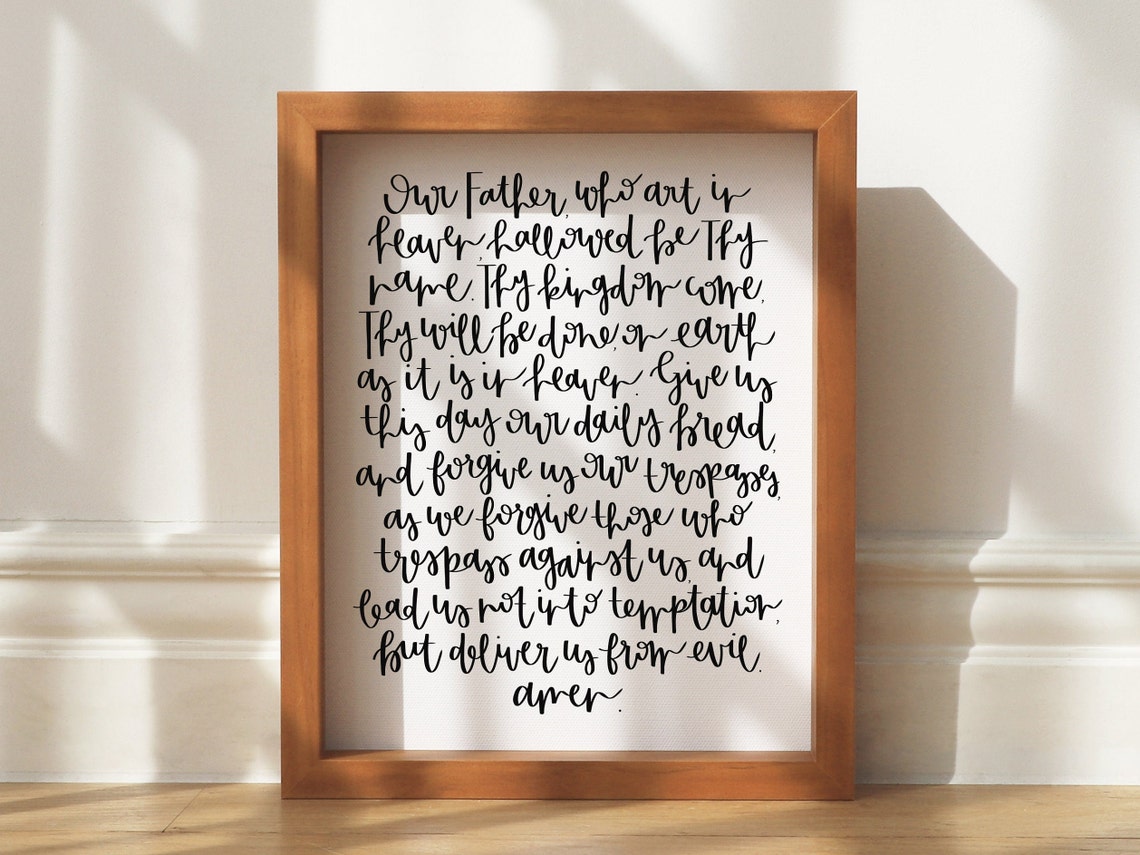 Our Father Prayer Print Digital Download Catholic Prayer Print ...