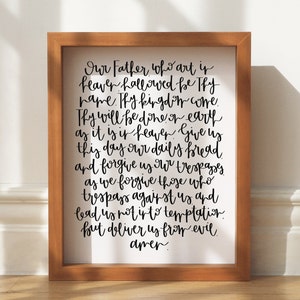 Our Father Prayer Print Digital Download Catholic Prayer Print ...