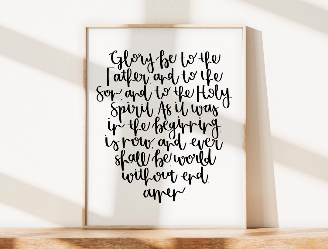 Glory Be Prayer Print Digital Download | Catholic Prayer Print ...