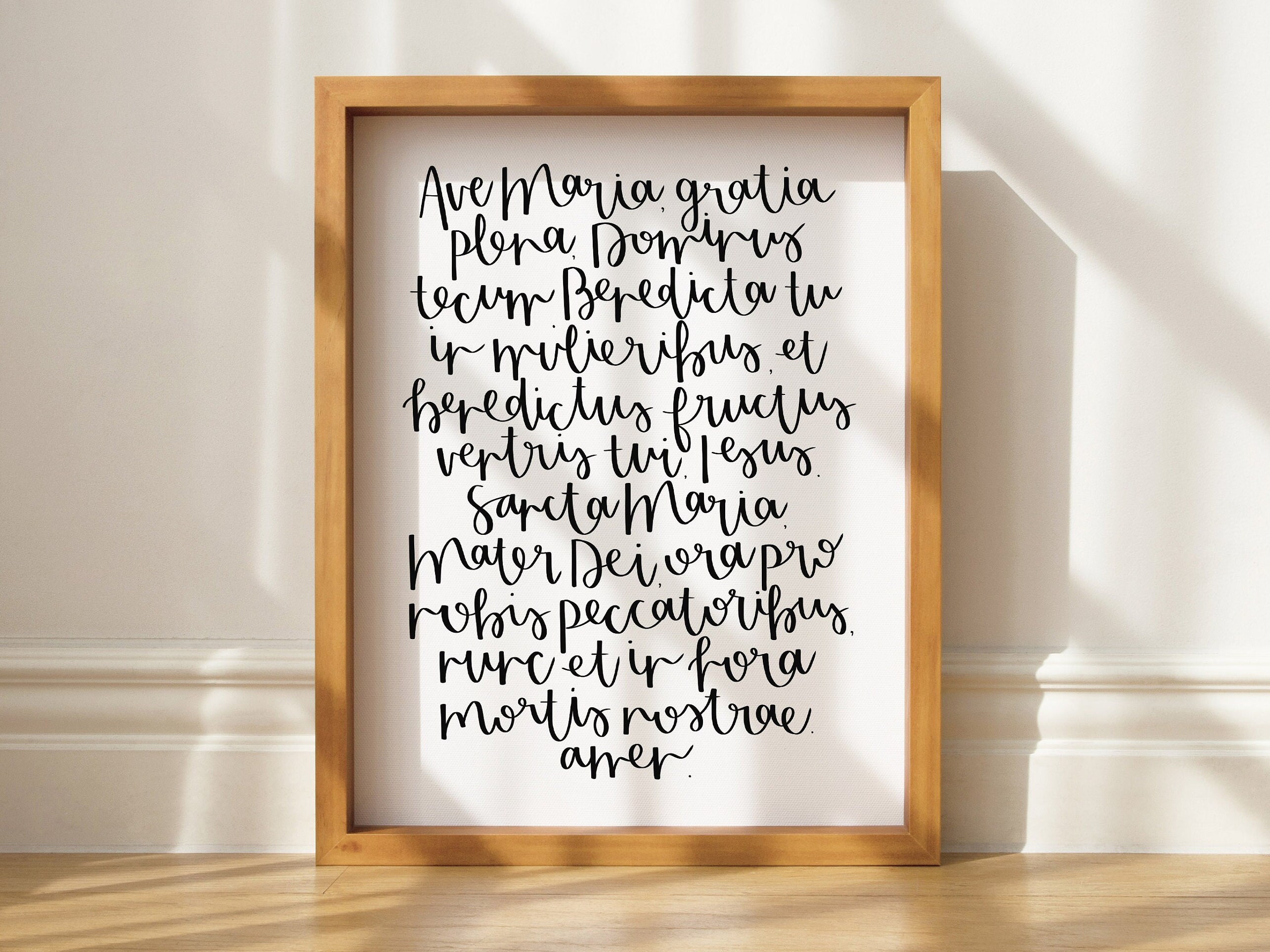 Ave Maria Prayer Print Digital Download Hail Mary Catholic - Etsy
