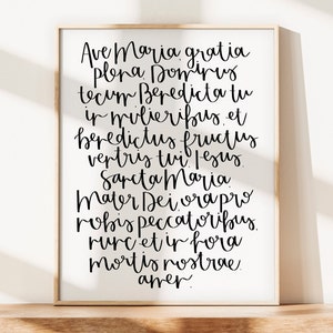 Ave Maria Prayer Print Digital Download Hail Mary Catholic - Etsy