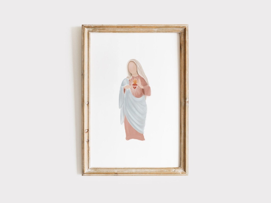 Immaculate Heart of Mary Print Digital Download Marian Art, Catholic ...