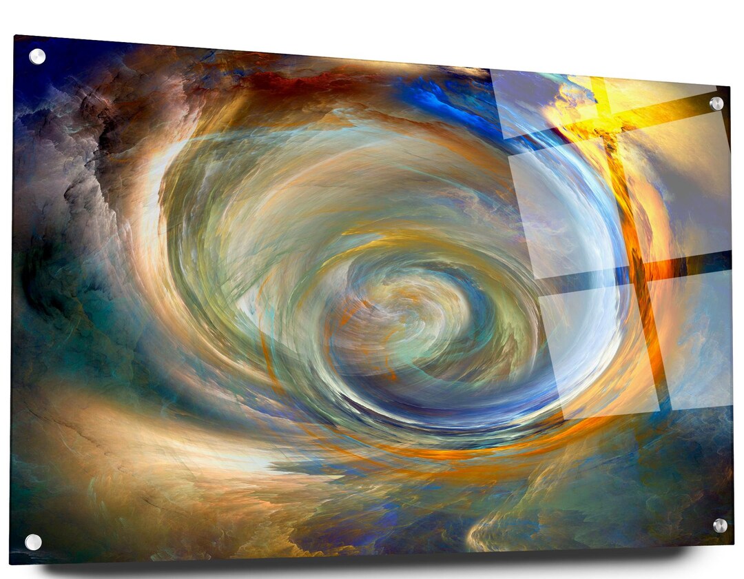 Floating Tornado Tempered Glass Wall Art | Large Wall Art | Glass ...