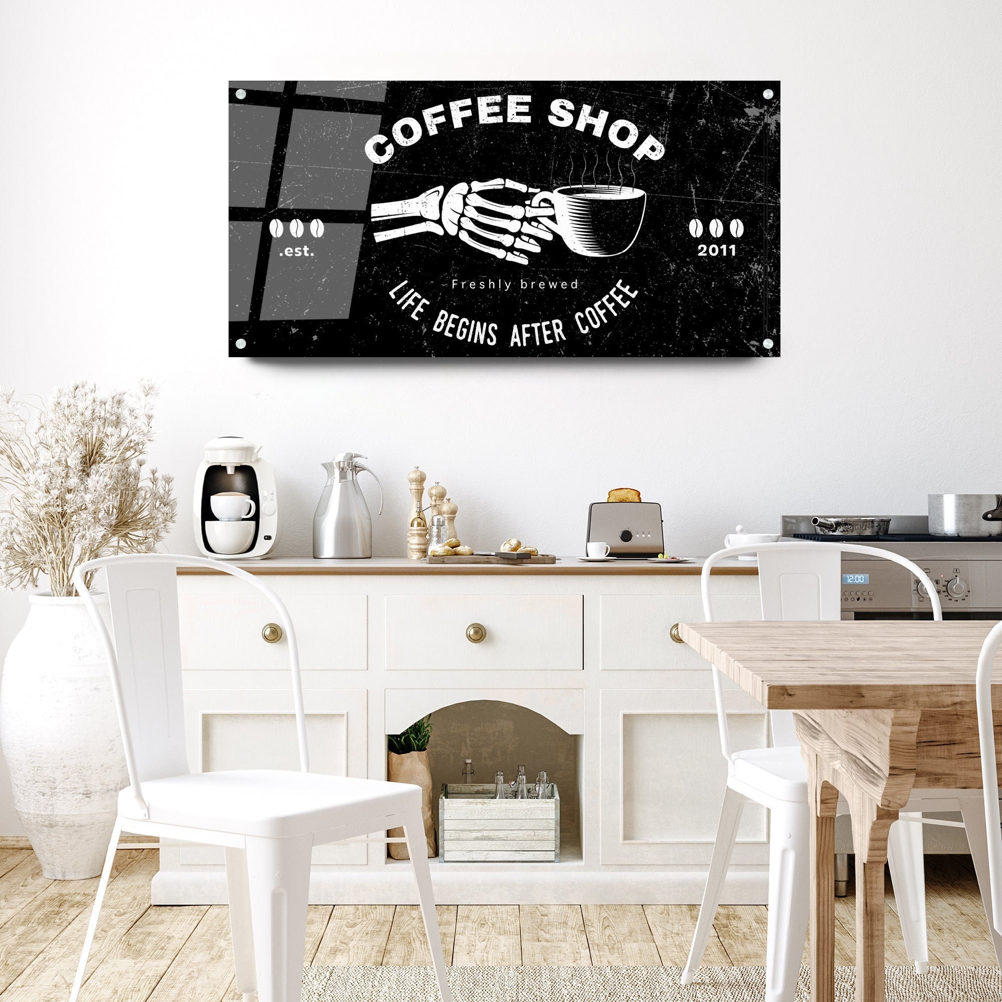 Coffee Shop Sign Custom Text Home Sign Modern Wall Art, Living Room ...