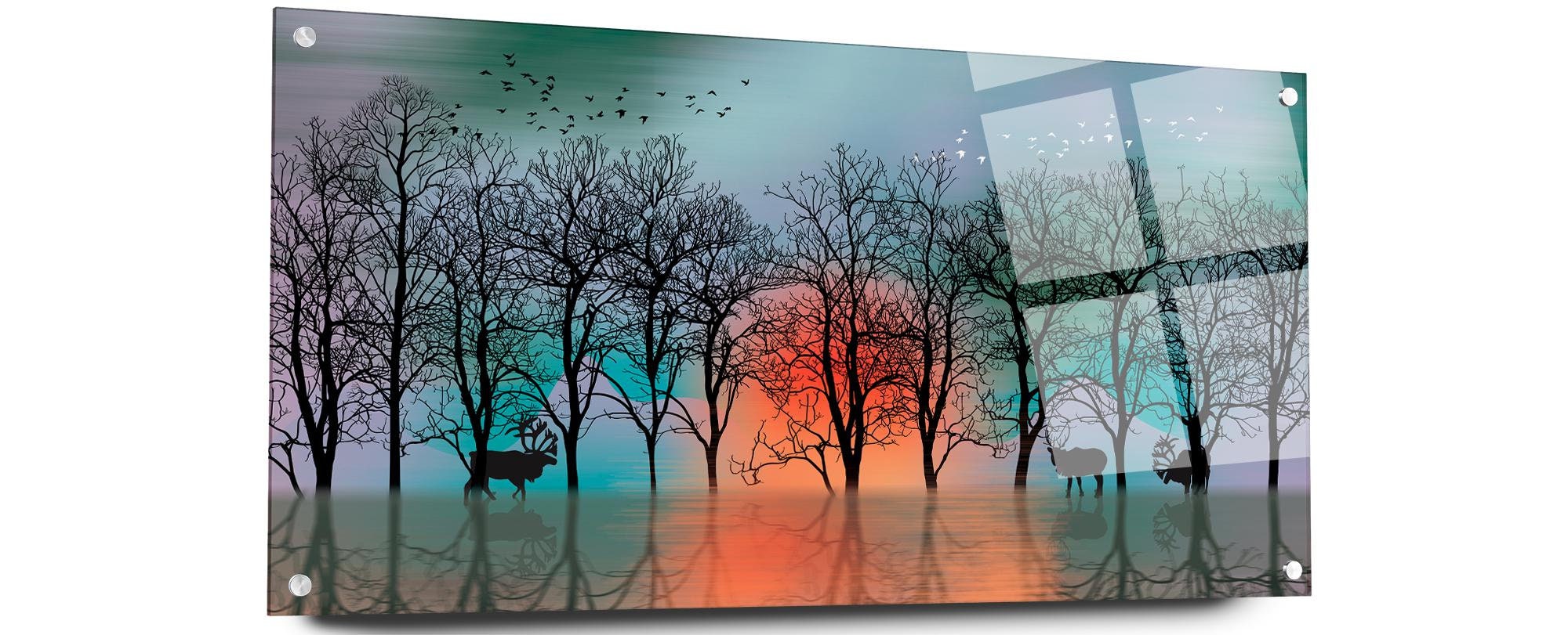 Landscape Tempered Acrylic Glass Wall Décor Art Decoration for Home or ...