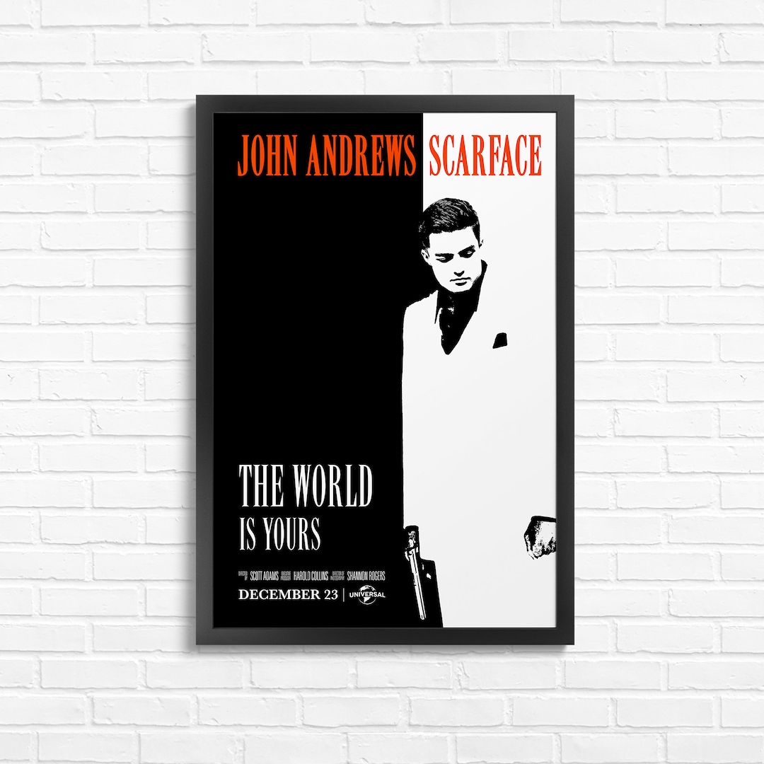 Scarface Movie Poster, Personalized Movie Poster | Custom Photo Design ...