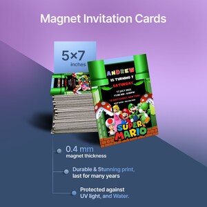 Custom Birthday Party Invitation on Magnet | 5x7 Inch Magnetic Cards ...