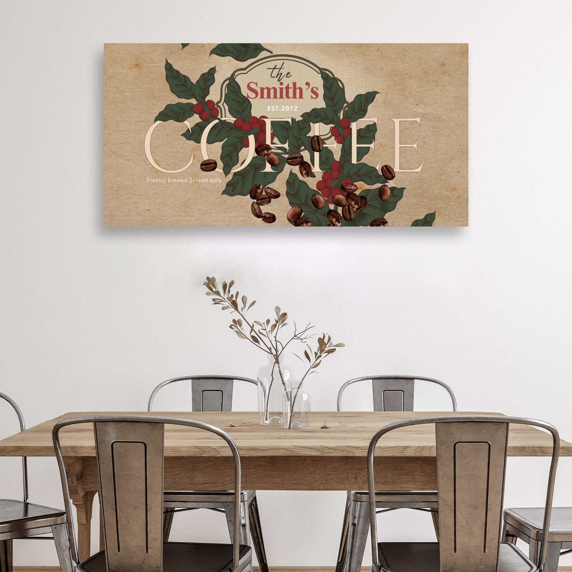 Coffee Shop Sign – Custom Text Home Sign Modern Wall Art, Living Room ...