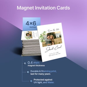 Custom Wedding Invitation on Magnet | 4x6 Inch Magnetic Save the Date ...