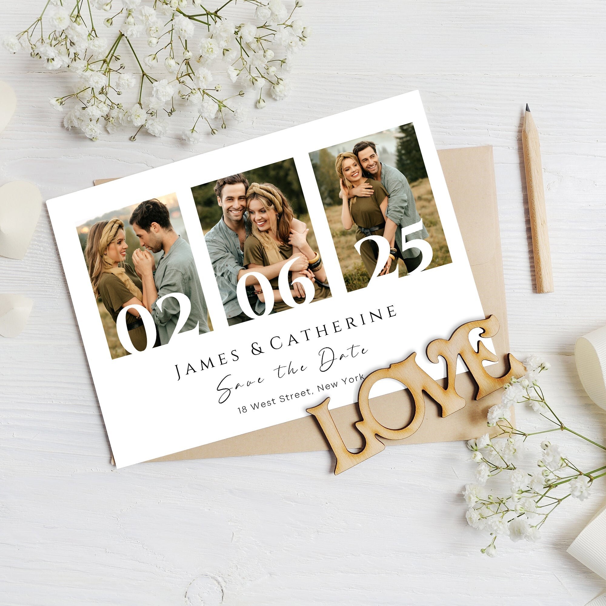 Custom Wedding Invitation on Magnet | 5x7 Inch Magnetic Save the Date ...