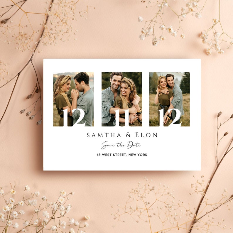 Custom Wedding Invitation on Magnet 5x3 Inch Magnetic Save the Date ...