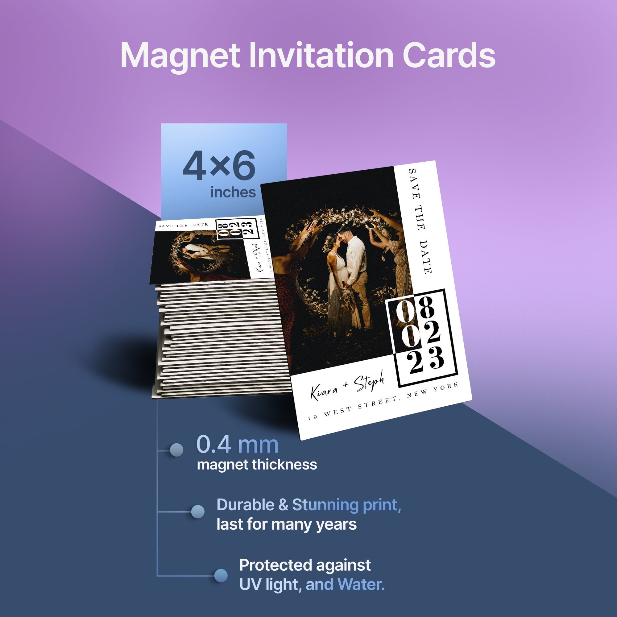 Custom Wedding Invitation on Magnet 4x6 Inch Magnetic Save the Date ...