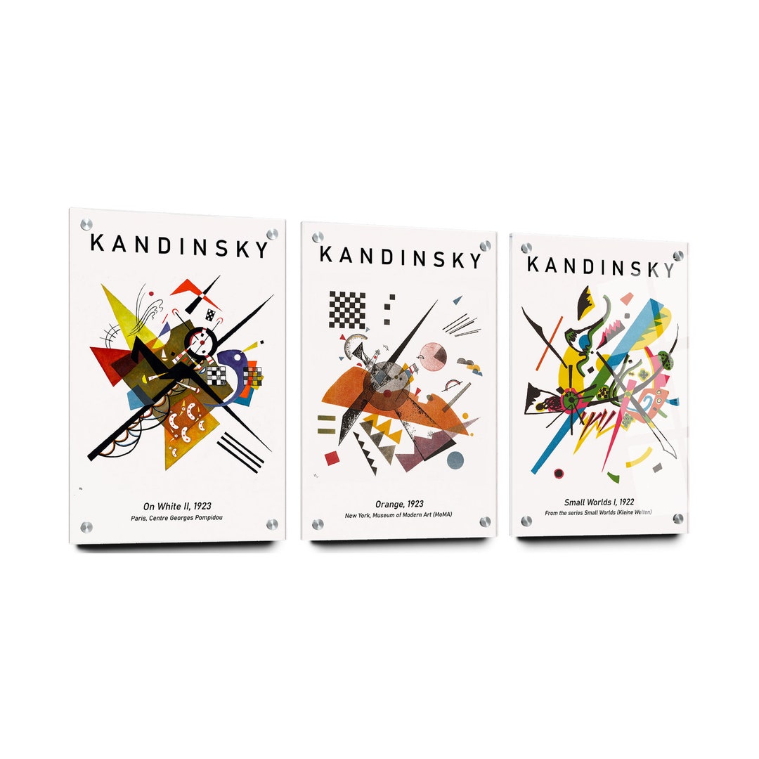 Kandinsky I Set of 3 Panels | Famous Art | Tempered Acrylic Glass Wall ...
