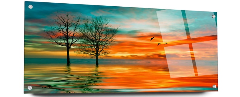 Landscape Tempered Acrylic Glass Wall Décor Art Decoration for Home or ...