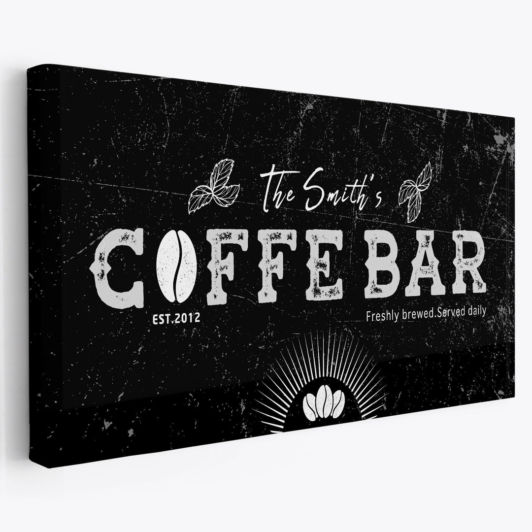 Buy Coffee Shop Sign Custom Text Home Sign Modern Wall Art, Living Room ...