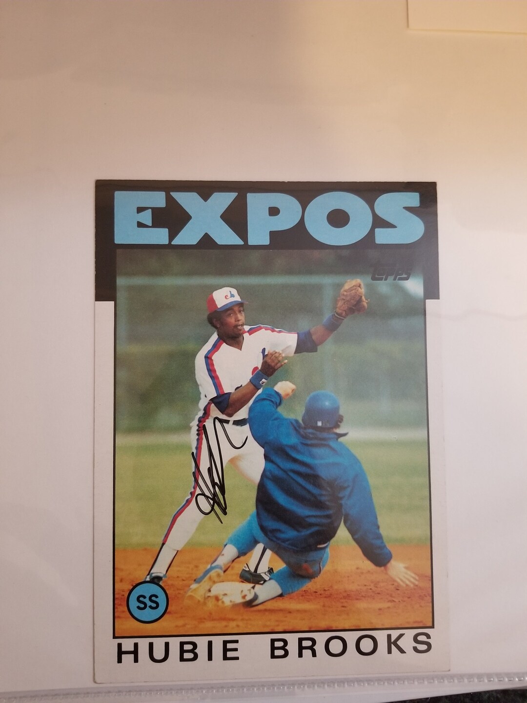 1986 Topps "super" Card Signed by Hubie Brooks - Etsy UK
