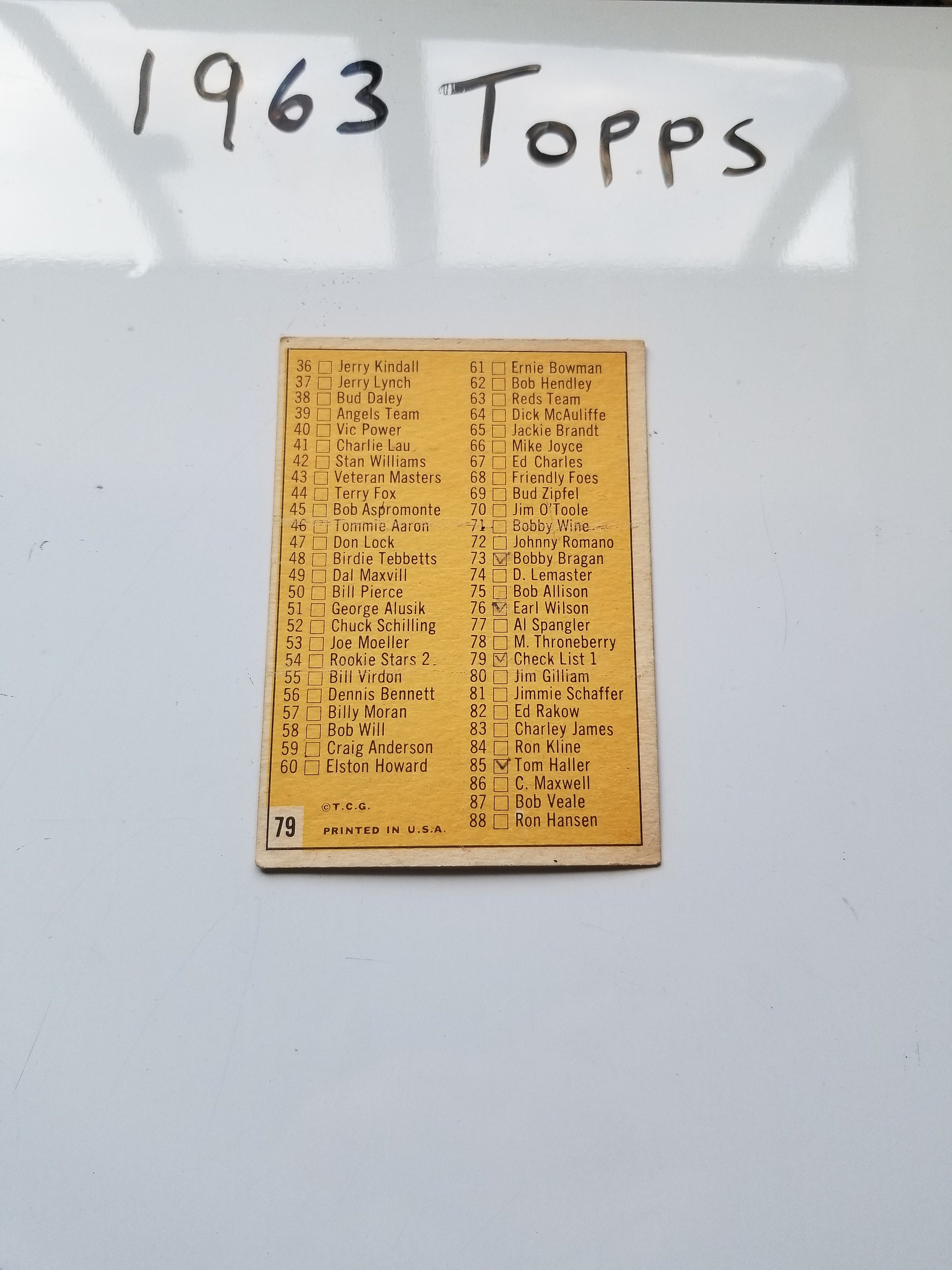 1963 Topps Baseball Checklist #79 - Etsy