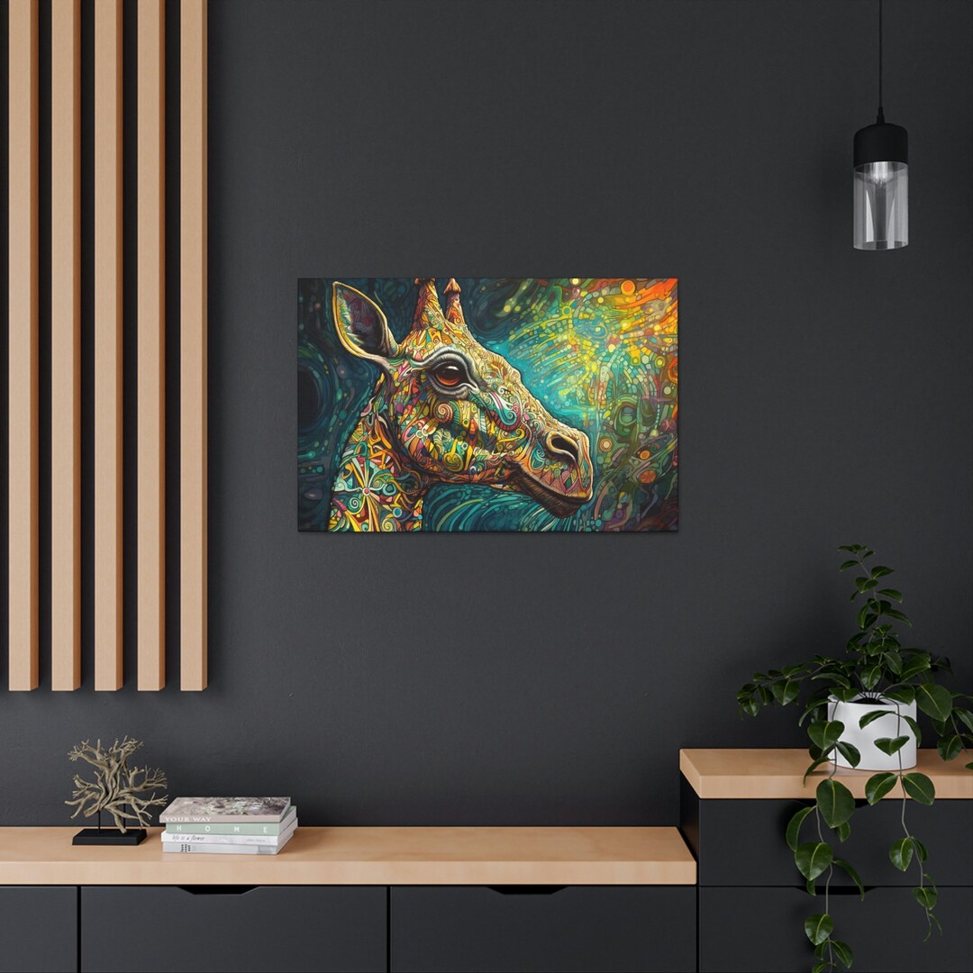 Visionary Transcendent Mandalic Giraffe in Meditation - Wall Art Canvas ...