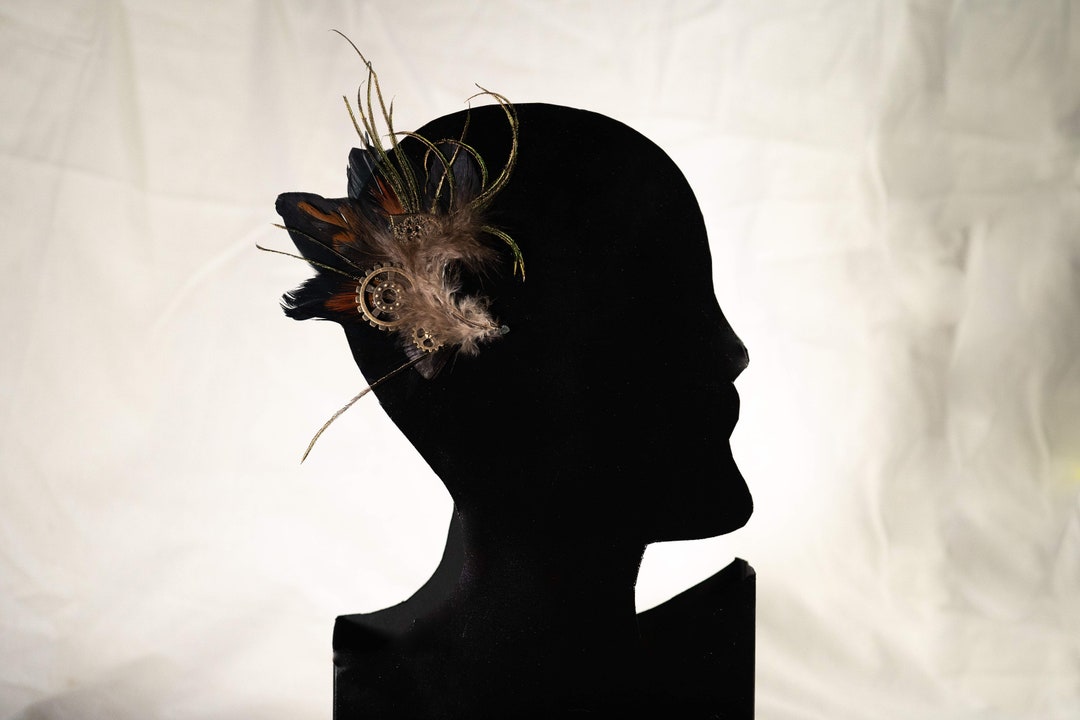 Steampunk Turkey & Peacock Feather Ear Wrap - Etsy