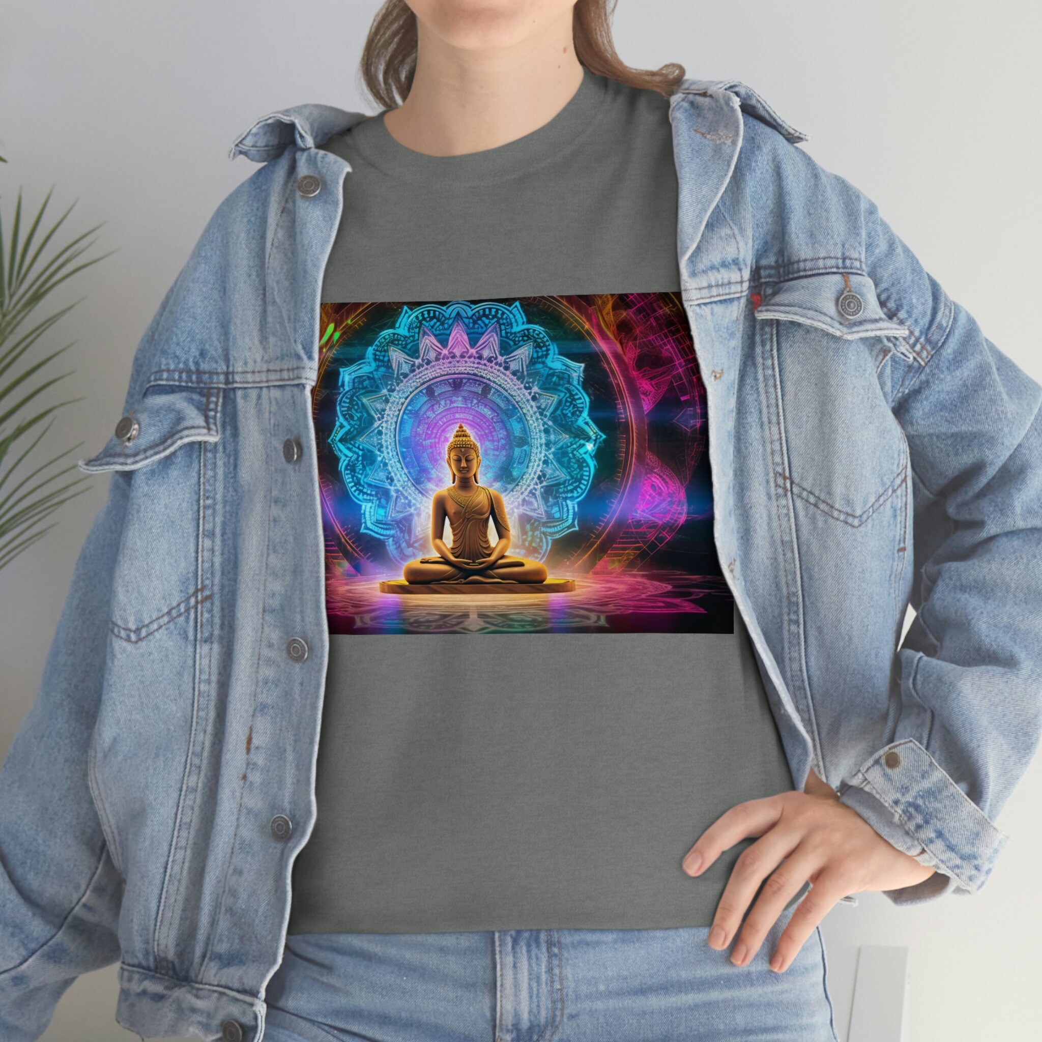 Neon Glowing Visionary Buddha in Meditation T-shirt | Festival Clothes ...