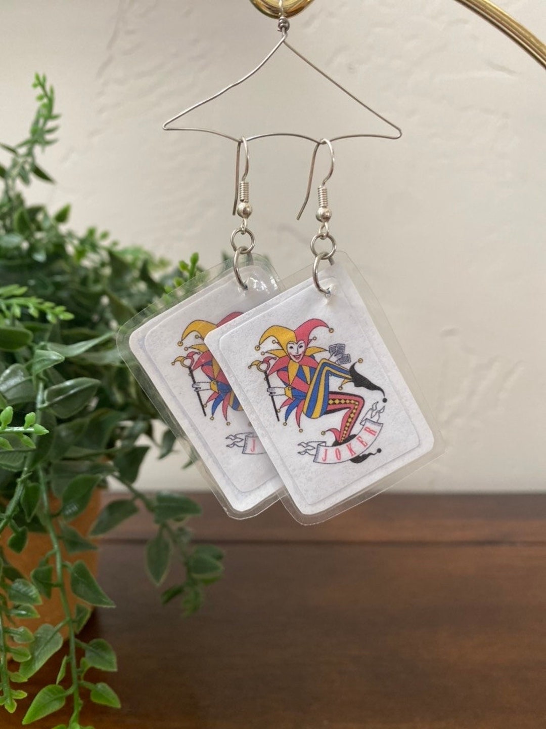 Playing Card Earrings Joker Deck Jewelry Funky - Etsy