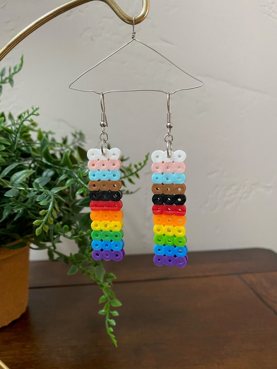 Perler Bead Pride Flag Earrings LGBTQ Pride - Etsy