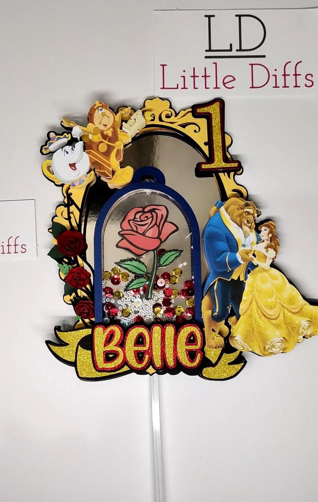 Beauty & the Beast Cake Topper - Etsy