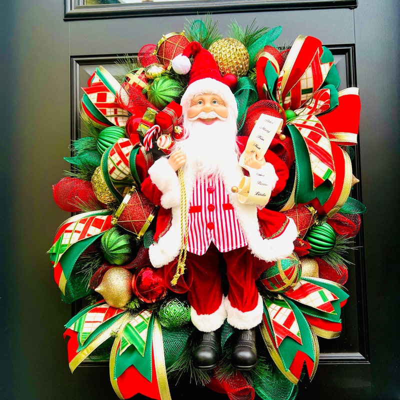 Santa Wreath - Etsy