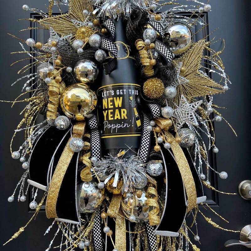 New Years Wreath - Etsy