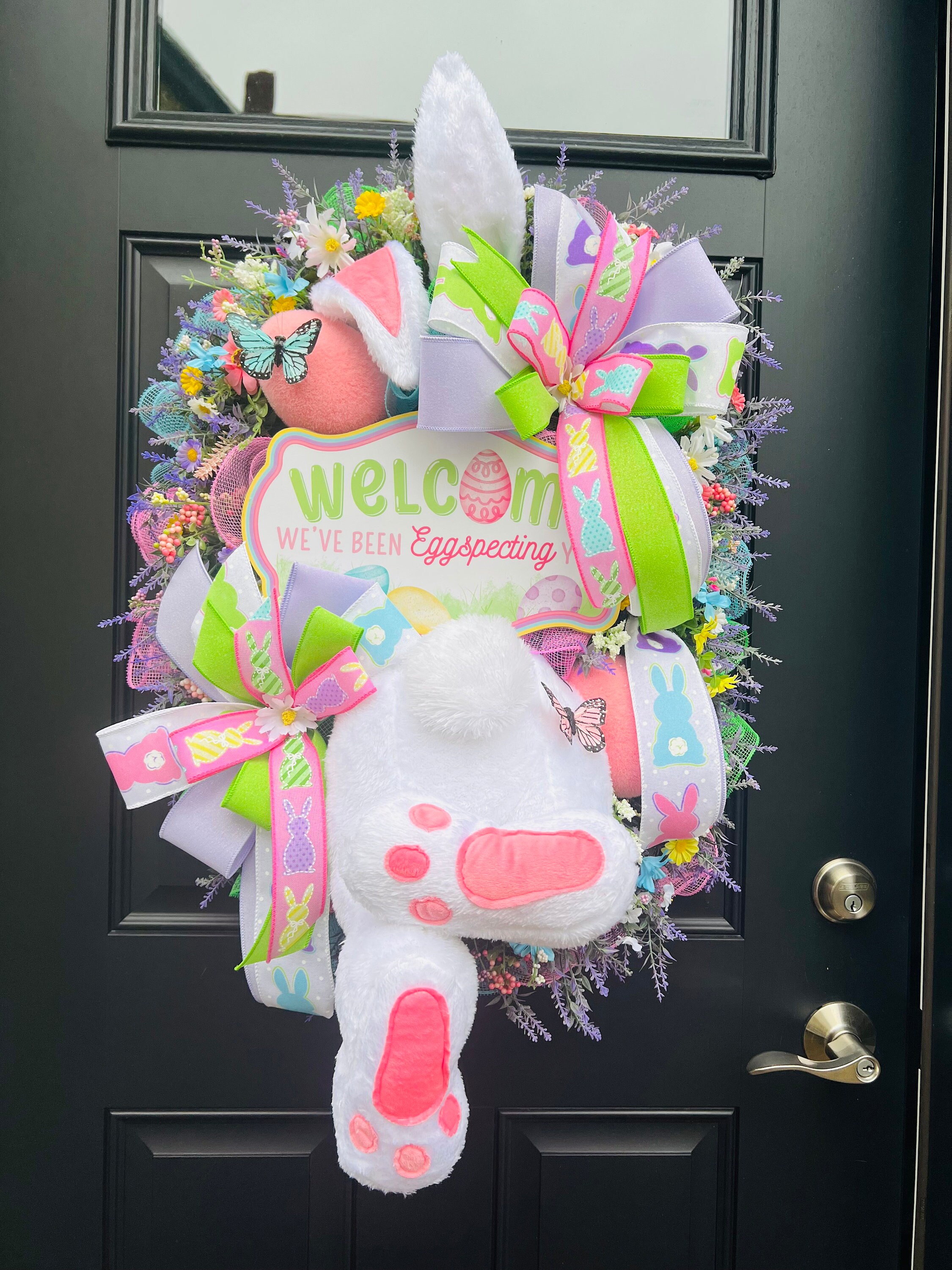 Easter Bunny Wreath, Easter Wreath, Easter Swag, Easter Door Decor ...