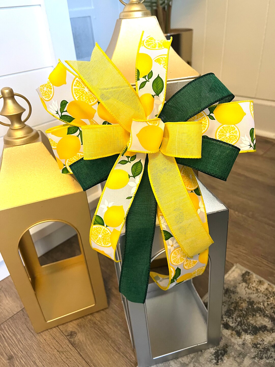Lemon Bow, Lemon Decor, Lemons, Lantern Bow, Summer Bow, Spring Bow ...