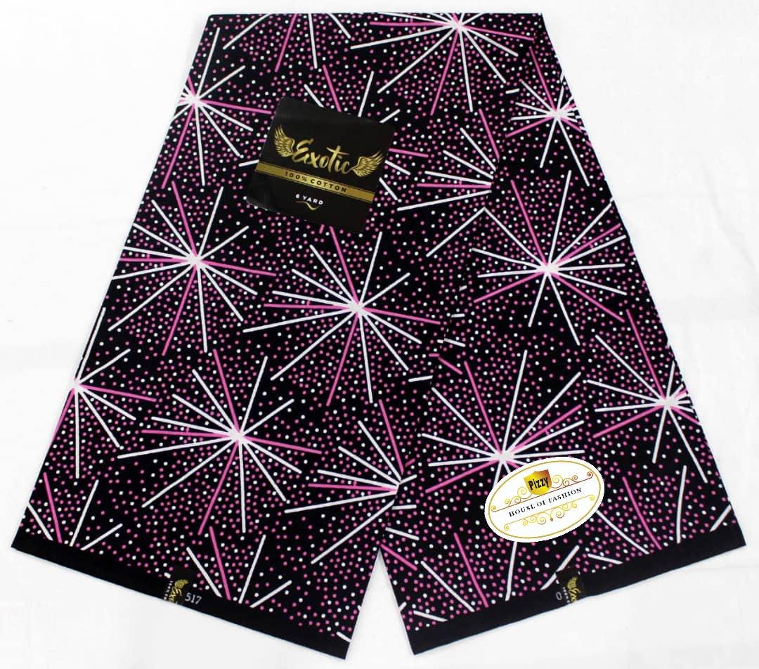 Pink Star African Wax Print Fabric: 100% Cotton Ankara - Etsy