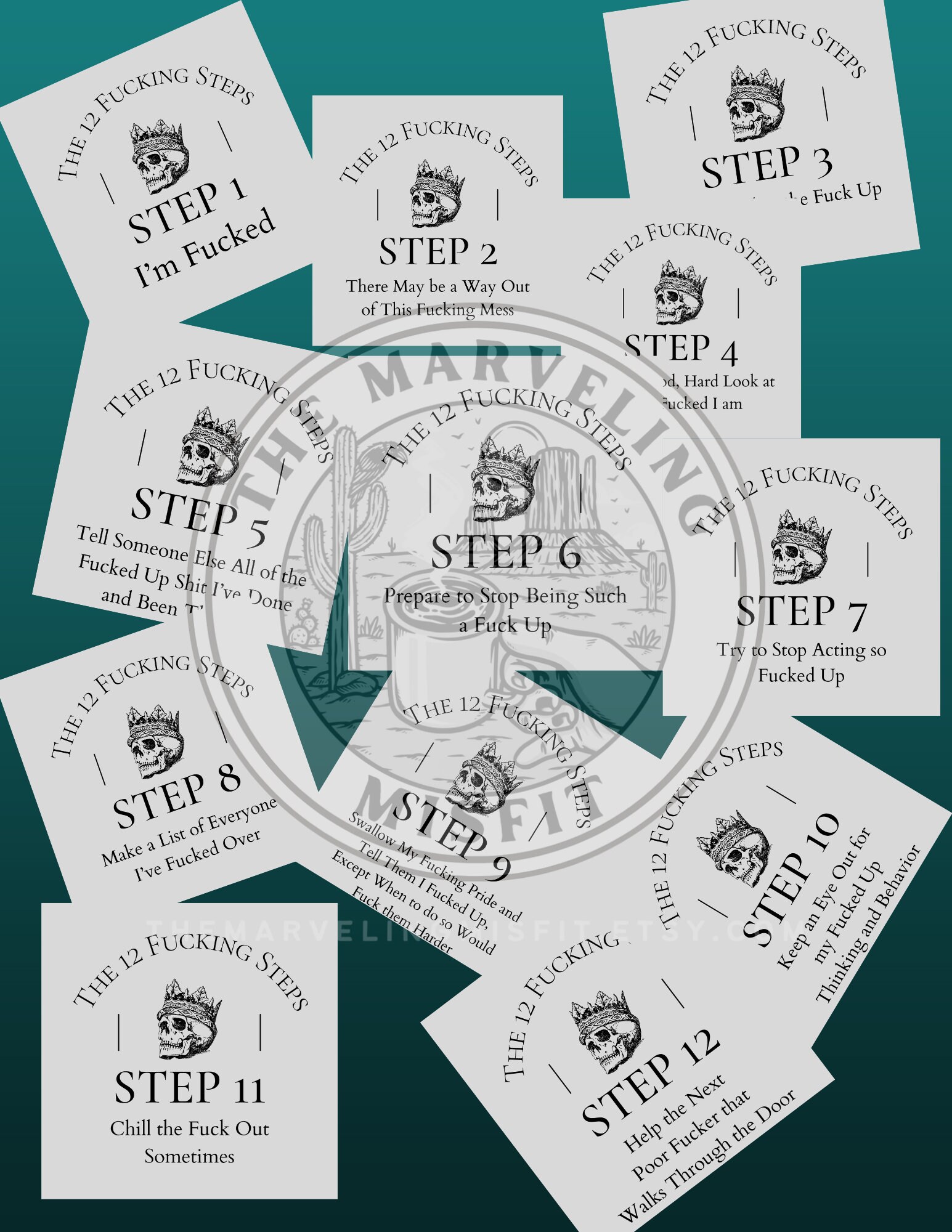 The 12 Fucking Steps of AA, Al-anon - Alcoholics Anonymous - Recovery ...