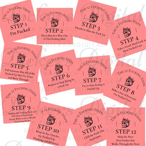 The 12 Fucking Steps of AA, Al-anon - Alcoholics Anonymous - Recovery ...