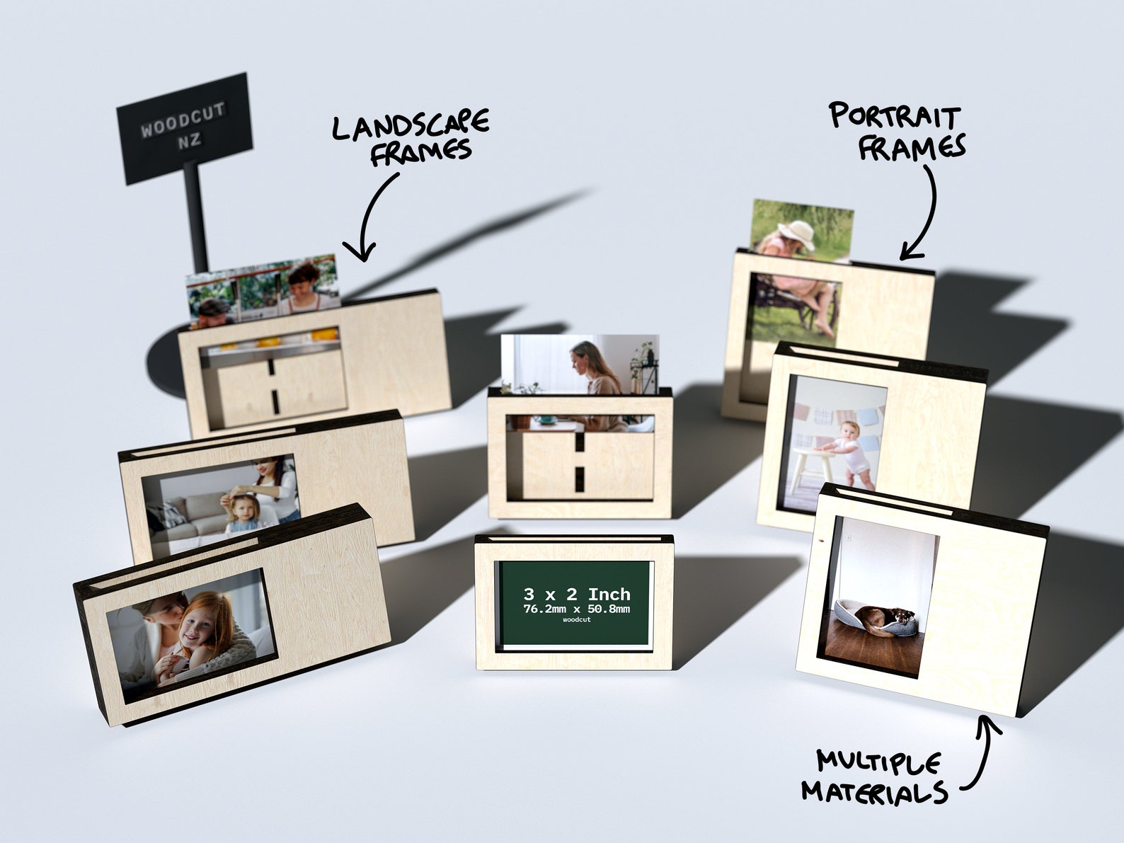 Laser Cut Slot in Picture Frame - 3 X 2 Photo - Laser Cut Wood Picture ...