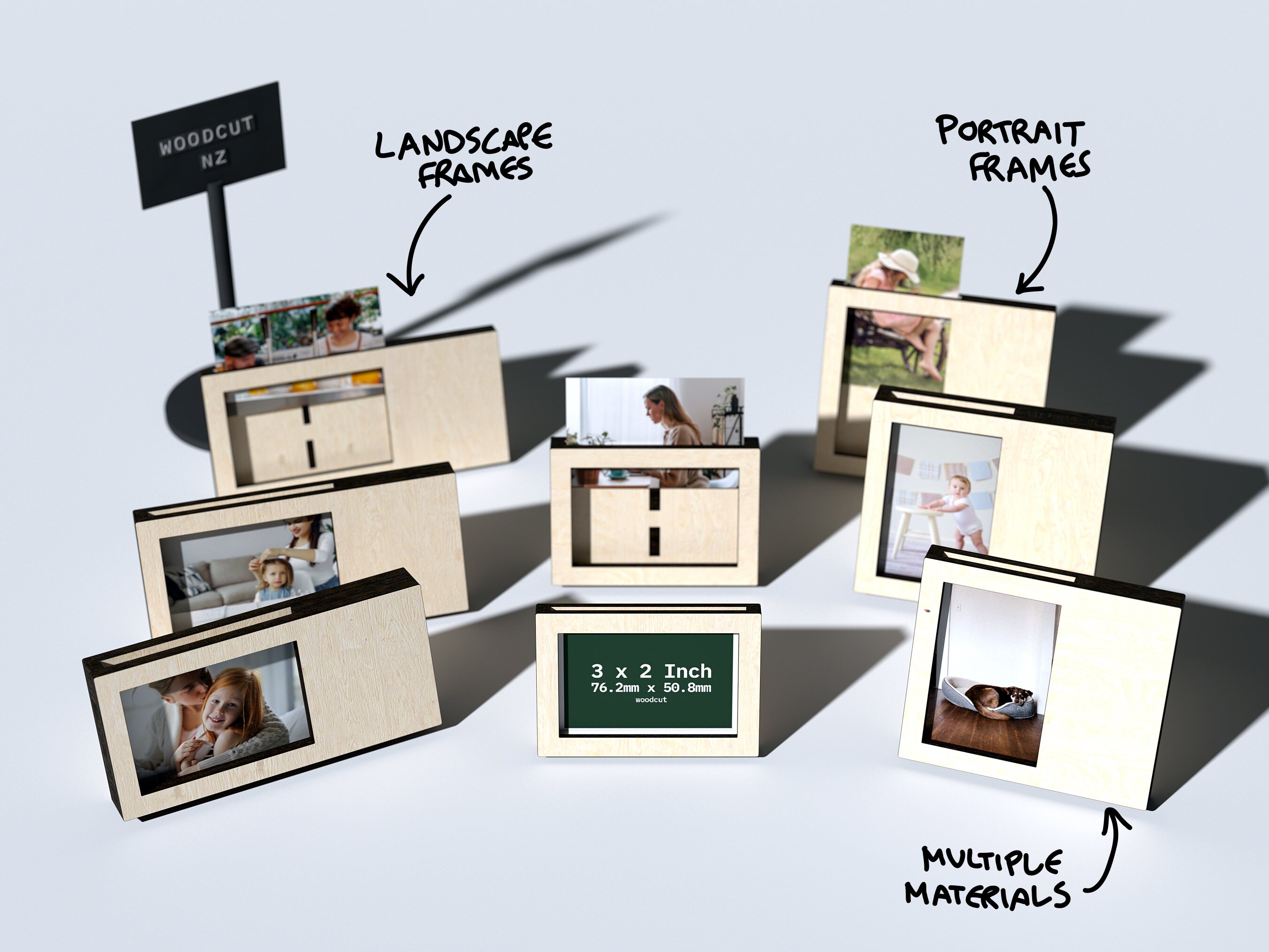 Laser Cut Slot in Picture Frame - 3 X 2 Photo - Laser Cut Wood Picture ...