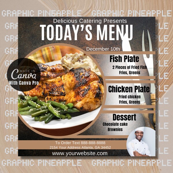 Printable Food Menu Flyer Template 2 Sided Food Menu Template Food Sale ...