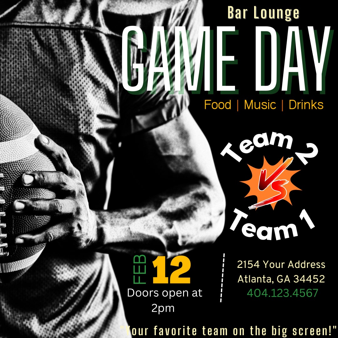 Football Flyer Football Watch Party Flyer Watch Party Flyer - Etsy