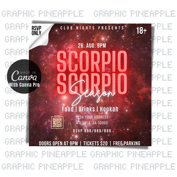 Scorpio Birthday Invitation - Etsy