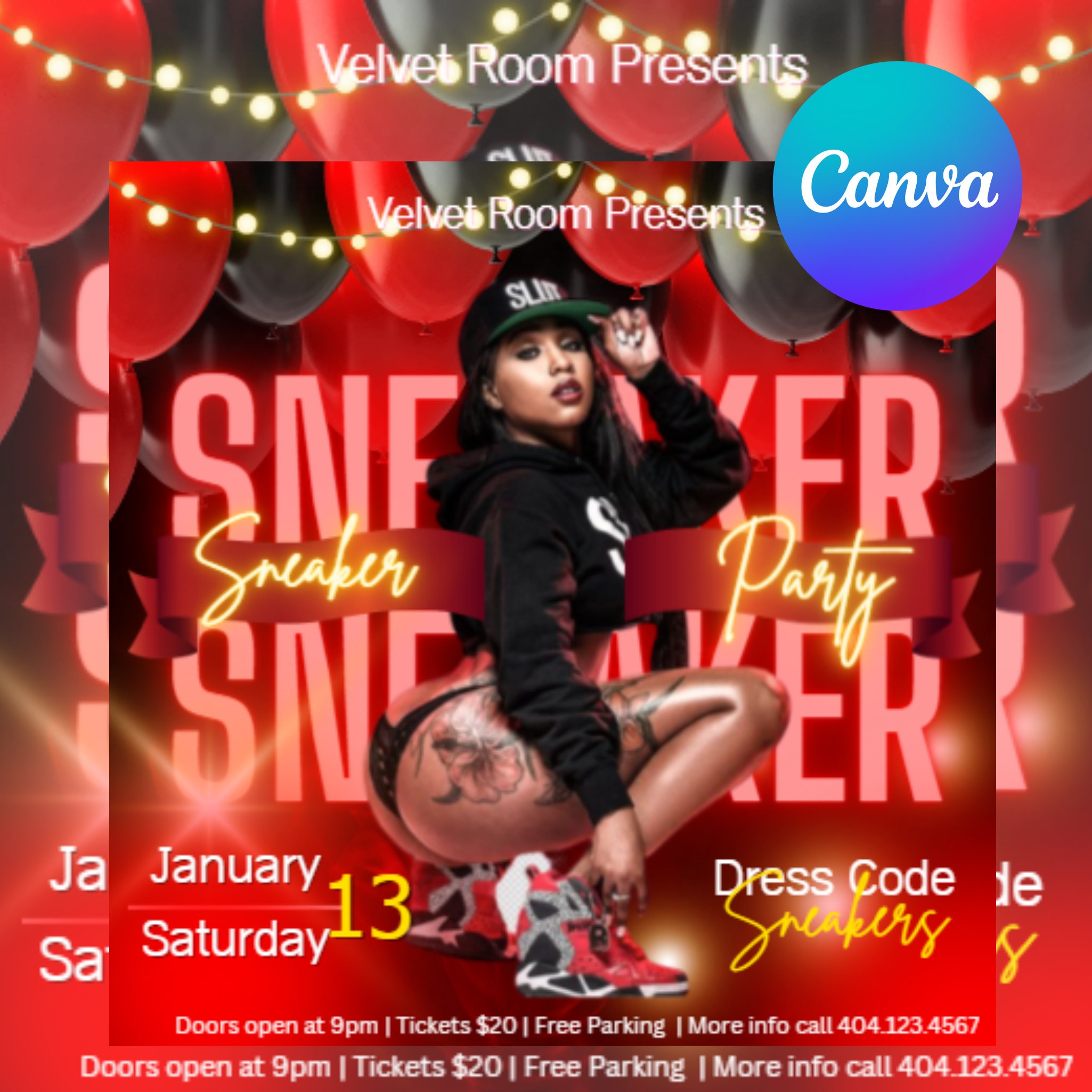 Sneaker Party Flyer, Party Flyer, Sneaker Ball Flyer, Club Flyer ...