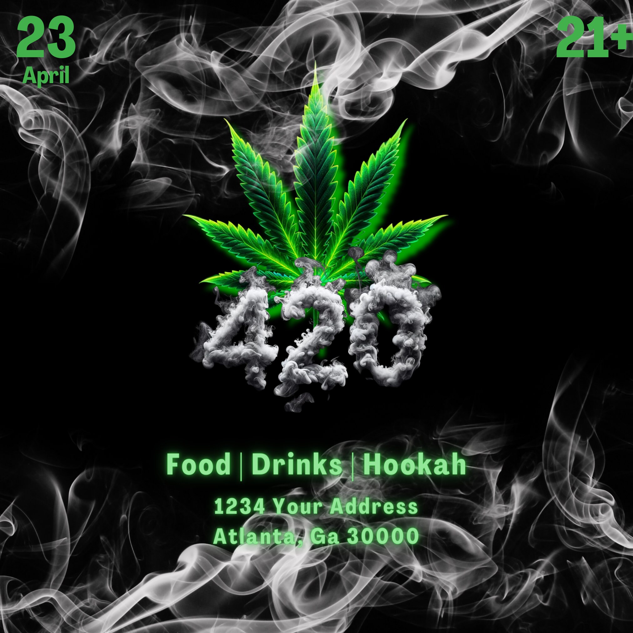 420 Flyer, Event Flyer, CANVA PRO Templete, Club Flyer, Party Invite - Etsy