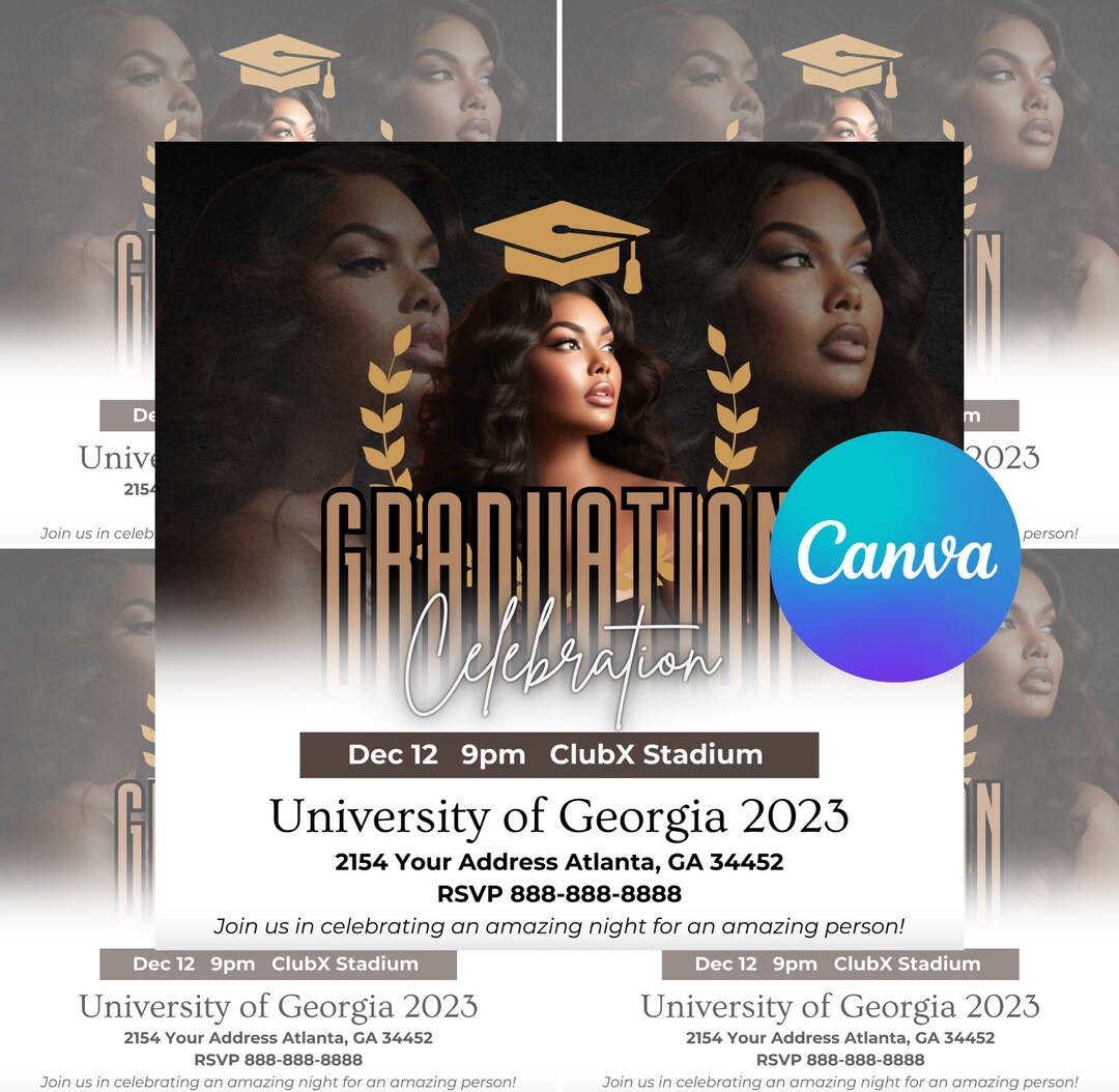 Graduation Flyer, Graduation Invitation, Canva Pro Template, Social ...