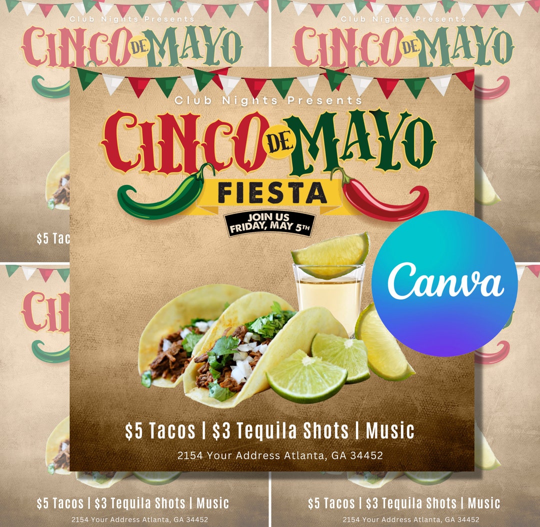 Cinco De Mayo Flyer, Party Flyer, Event Flyer, Tacos and Tequila Flyer ...