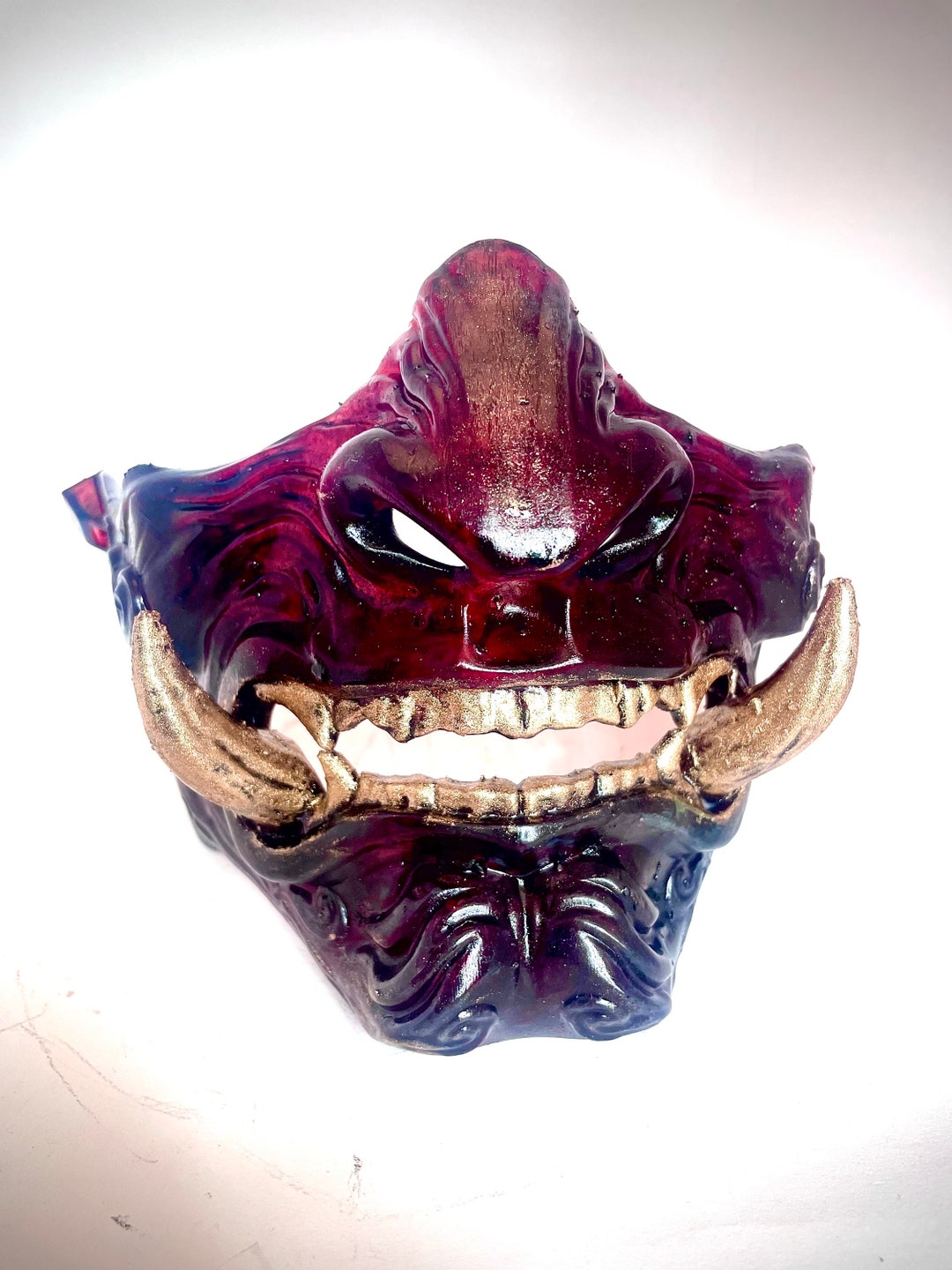 Japanese Menpo Oni Mask *made to Order* *message for Customization ...