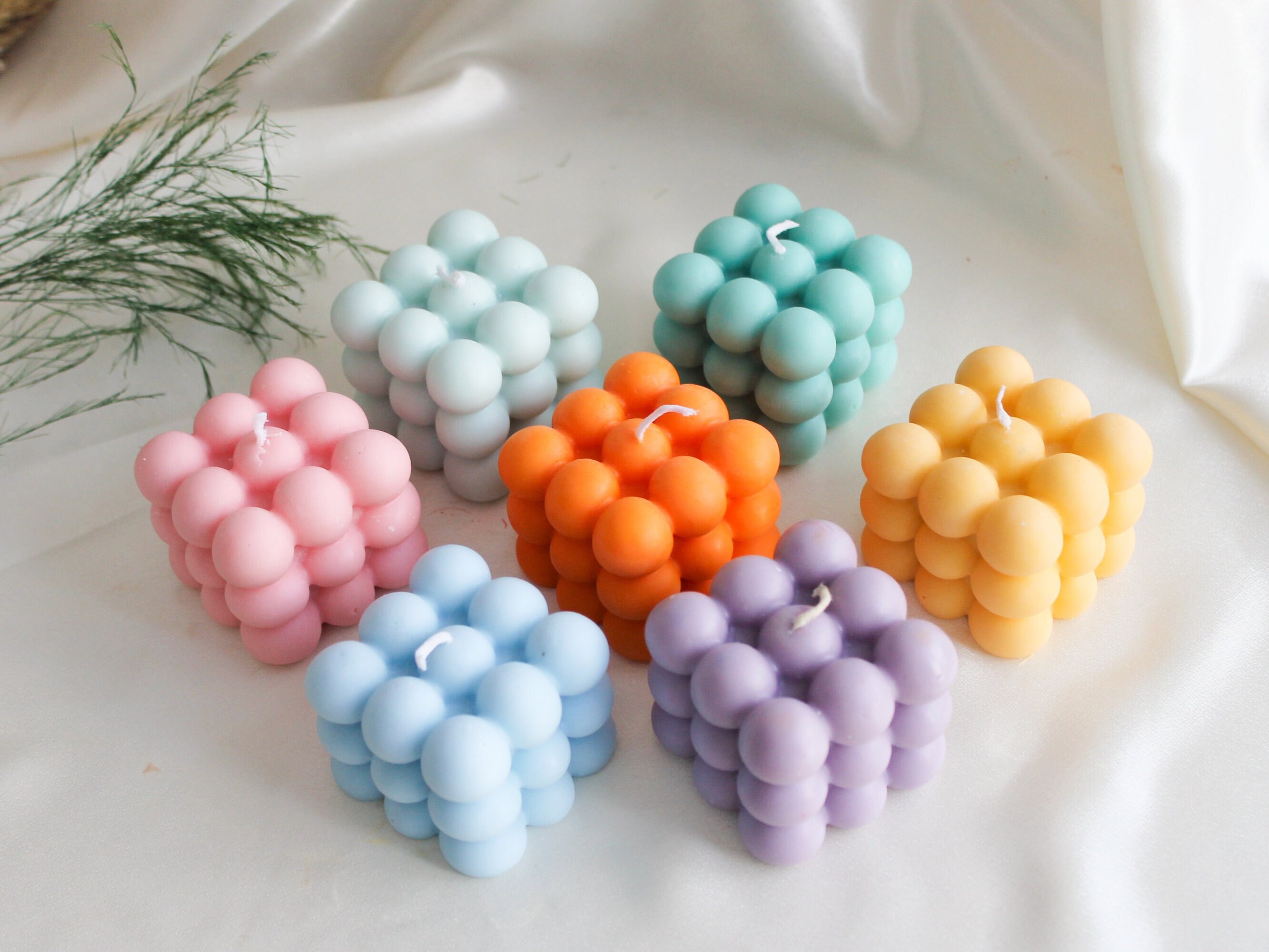 Beeswax Candle Luxury Bubble Cube Candle Home Decor Candles - Etsy